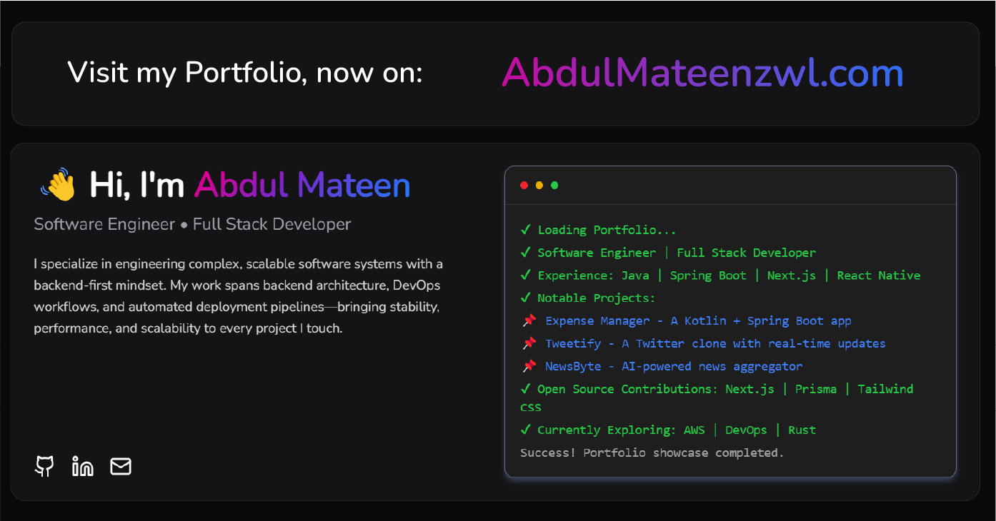 Abdul Mateen | Software Engineer & Full Stack Developer